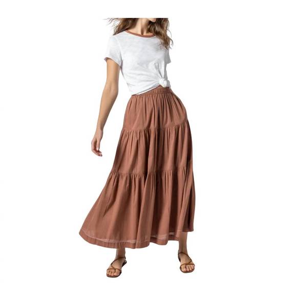 Lilla P | Skirts | New Lilla P Tiered Maxi Skirt In Burnt Sienna | Poshmark